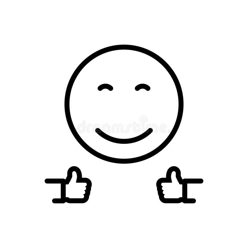 Black Line Icon for Good, Excellent and Favorable Stock Vector ...