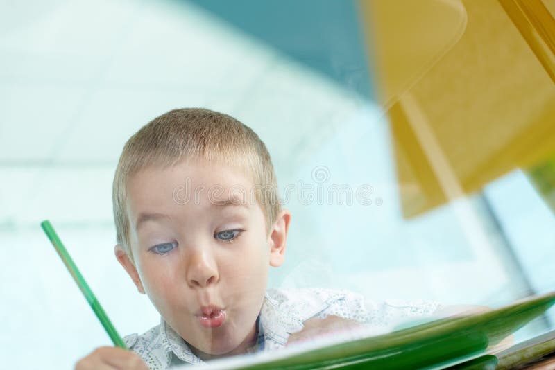 Good idea! stock photo. Image of junior, busy, face, male - 33080550