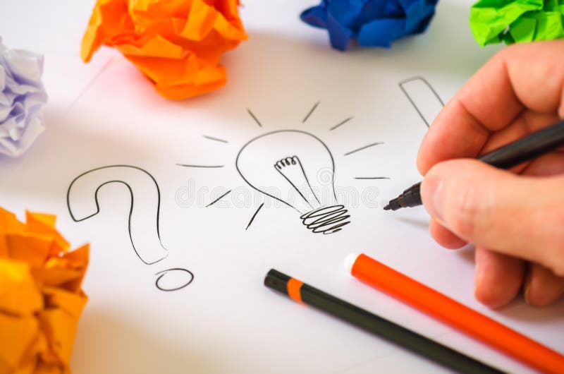 Good idea stock image. Image of felt, light, drawing - 50939133