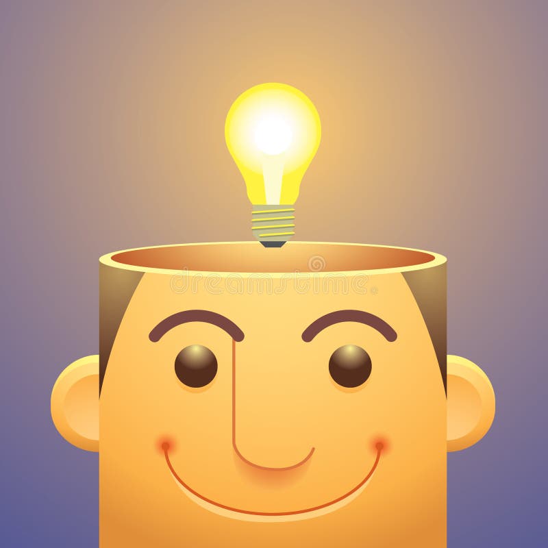 Good Ideas,Light Bulb Over Head Stock Vector - Illustration of ...
