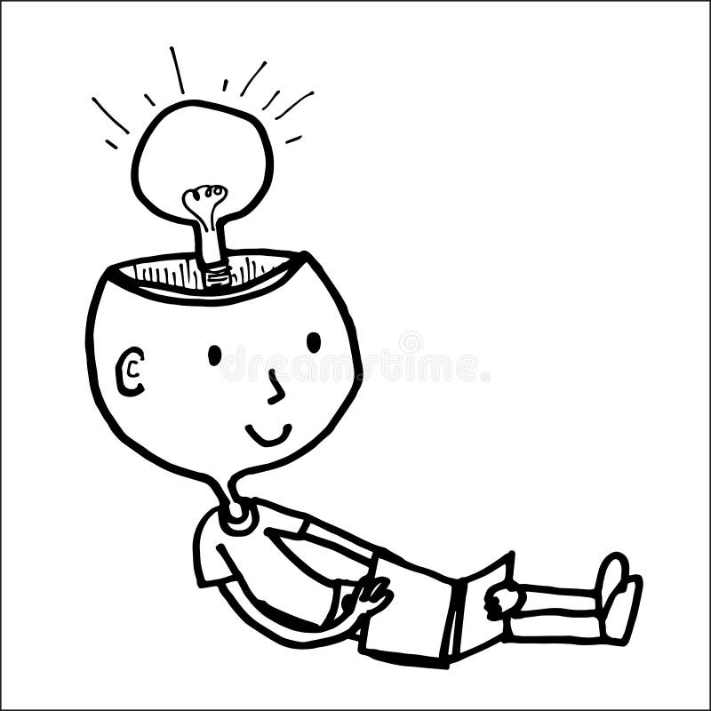 Good Ideas From Reading Book Stock Illustration - Illustration of ...