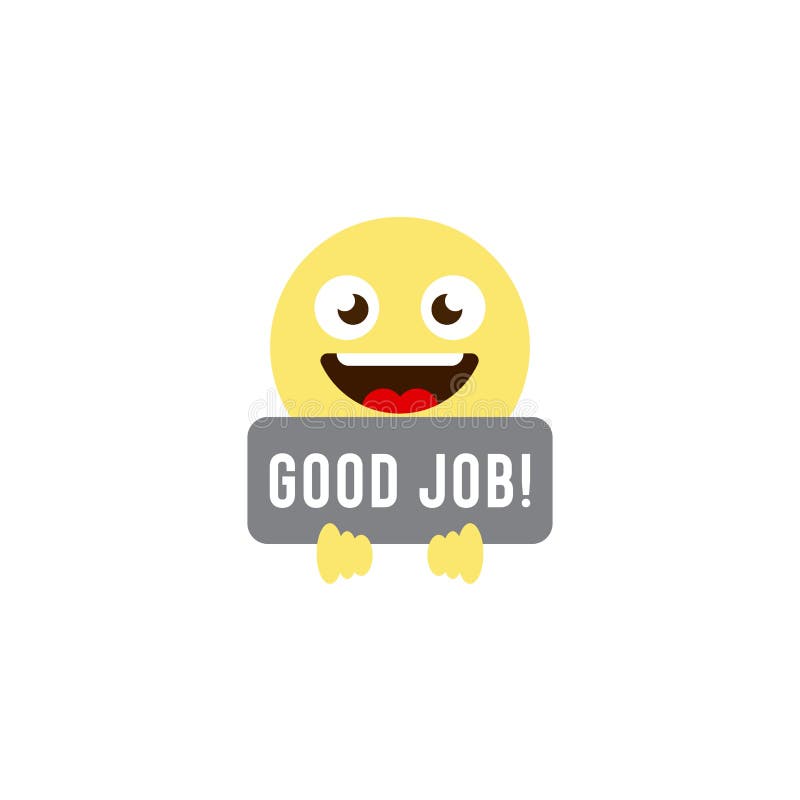 Good Job Emoticons Vector Icon Symbol Isolated on White Background ...