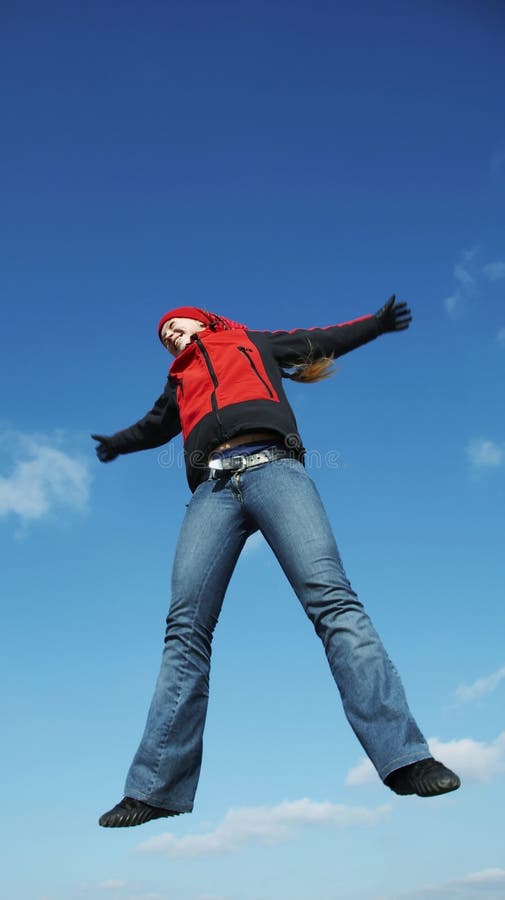 Happy jump stock photo. Image of beautiful, childhood - 3302494