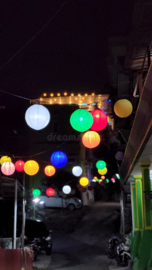 Good Lamp Light the Road in the Dark Night Stock Image - Image of lamp ...