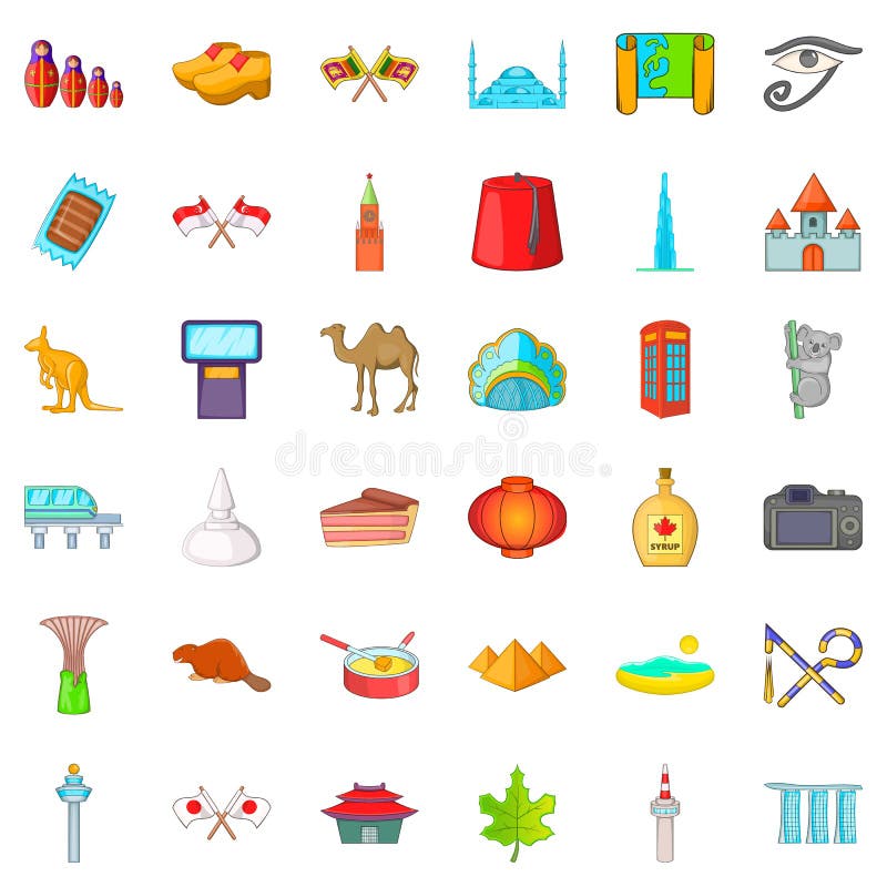 Good Landmark Icons Set, Cartoon Style Stock Vector - Illustration of ...