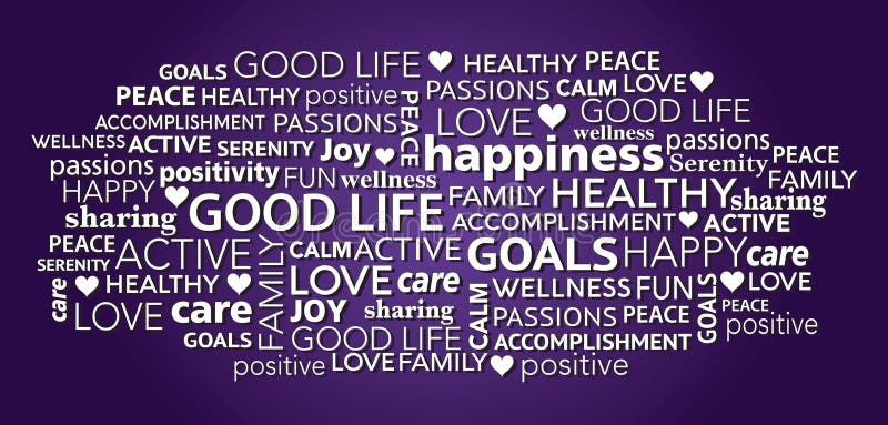 Good Life Positivity Word Tag Cloud Stock Vector - Illustration of care ...