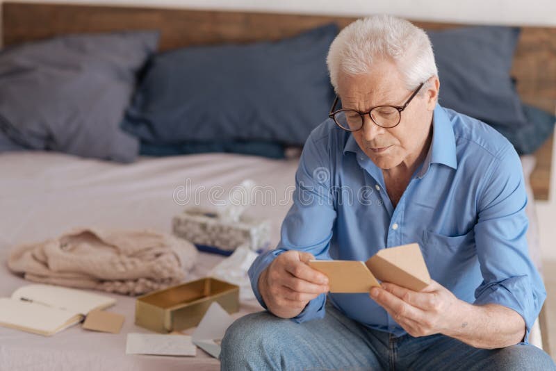 Good Looking Aged Man Reading a Note Stock Image - Image of adulthood ...