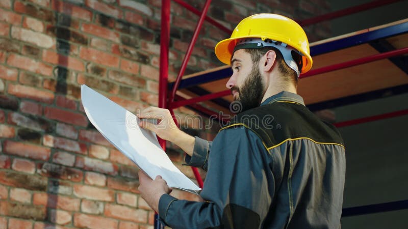 Happy and Excited Two Engineers Ending the Plan of Construction at ...