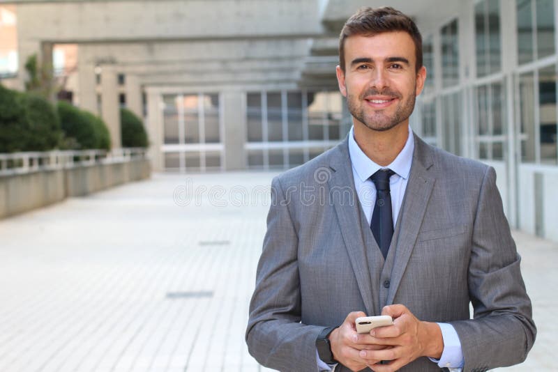 Good Looking Businessman in Office Space Stock Image - Image of classy ...