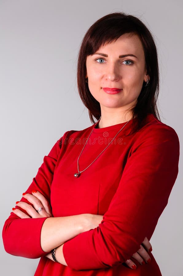 Good looking businesswoman stock photo. Image of wall - 92538574