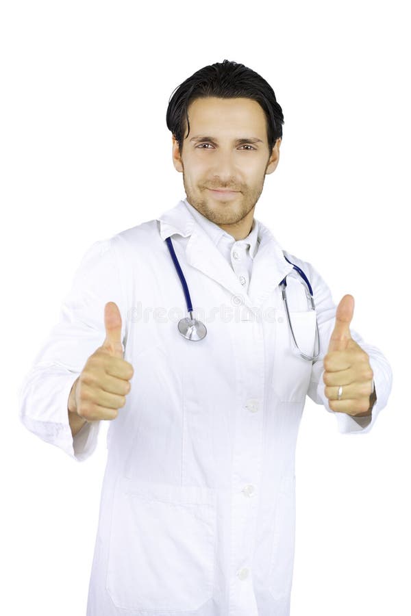 Good Looking Doctor Thumb Up Happy Stock Image - Image of handsome ...