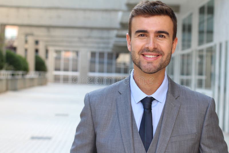 Good Looking Elegant Man Smiling Stock Photo - Image of british, cute ...