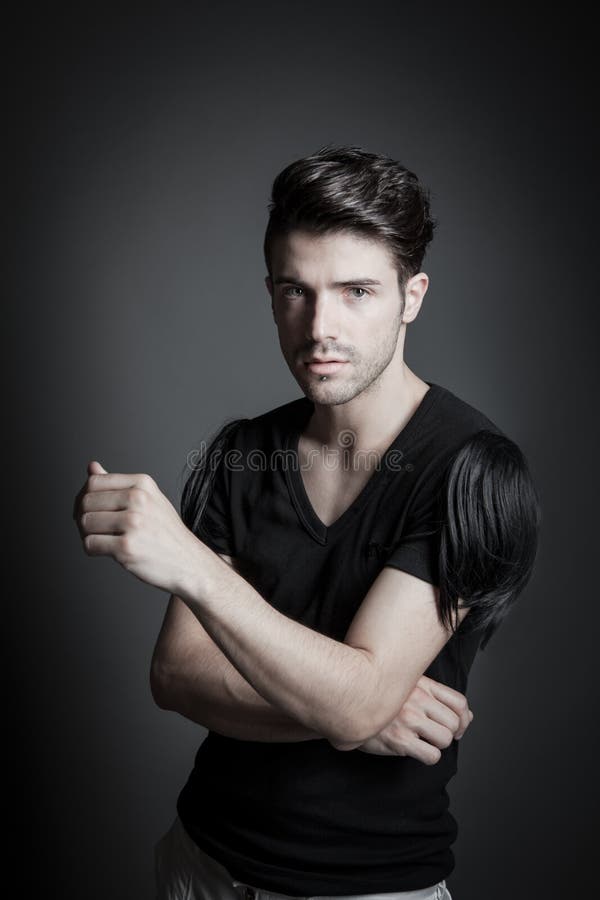 Good Looking Male Fashion Model in Studio Stock Image - Image of ...