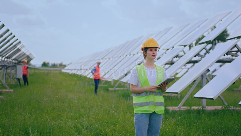Good Looking Pretty Lady Ecological Engineer in a Safety Uniform ...