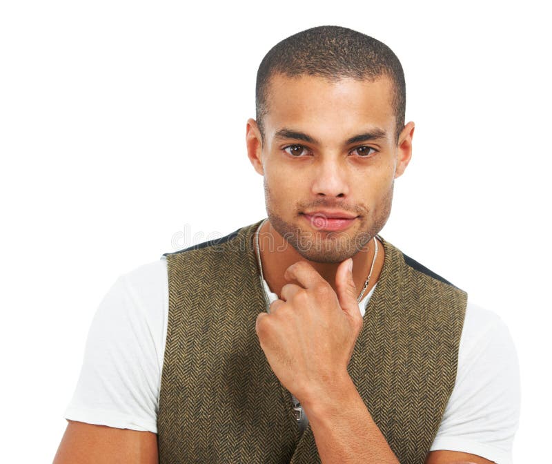 Good-looking Serious-thinking Man. Handsome Man Gazing Thoughtfully at ...