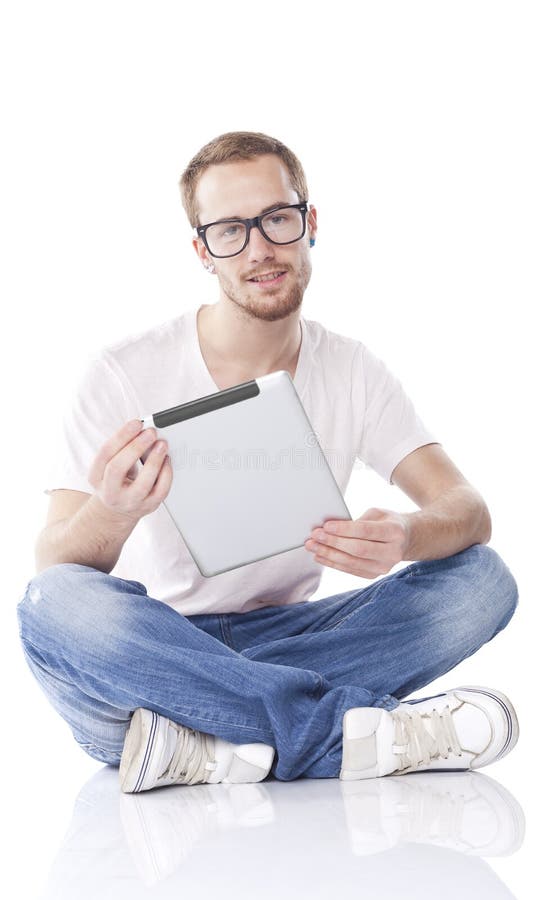 Good Looking Smart Guy with Tablet Computer Stock Photo - Image of ...