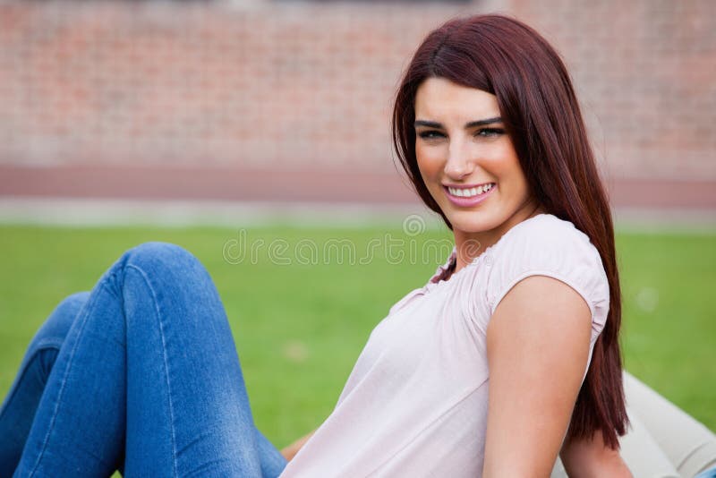 Good Looking Student Posing Stock Photo - Image of grass, meadow: 21248324