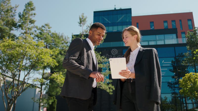 Good Looking Students Multiracial in Front of the Camera Analysing ...