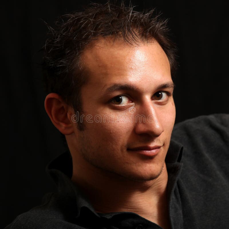 Good Looking Young Man in Studio Stock Image - Image of dark, cute ...
