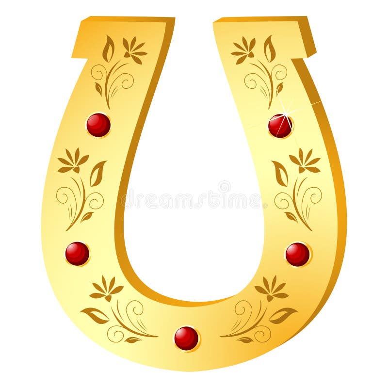 Golden Good Luck Horseshoe Stock Illustrations – 1,377 Golden Good Luck ...