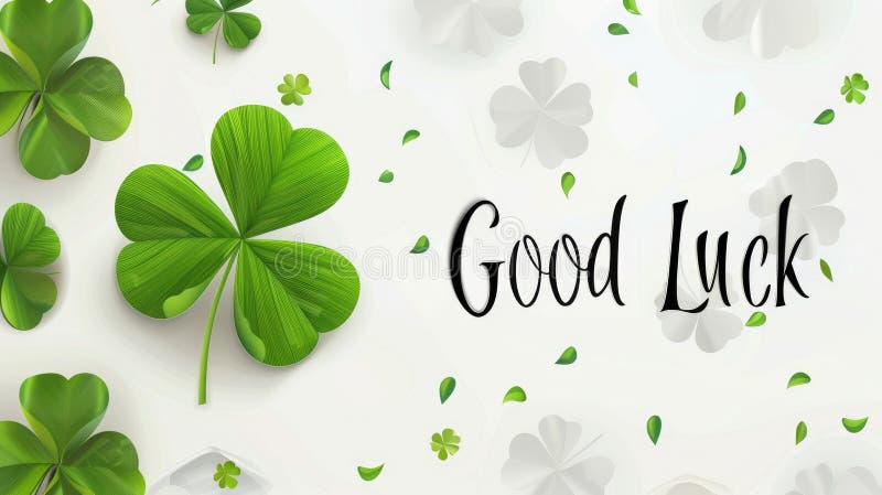 Good Luck Card with Clover Leaf AI Generated Stock Illustration ...