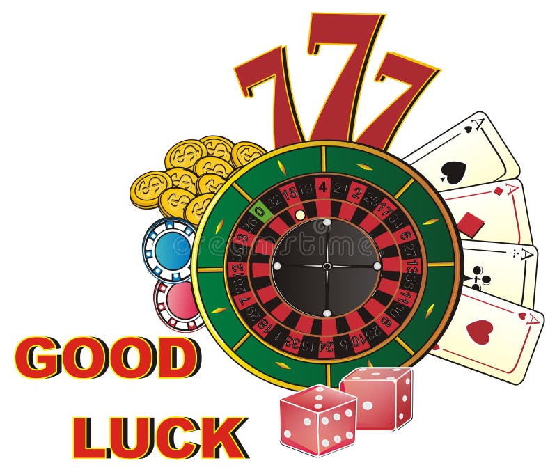 Good luck in casino stock illustration. Illustration of letters - 92029012