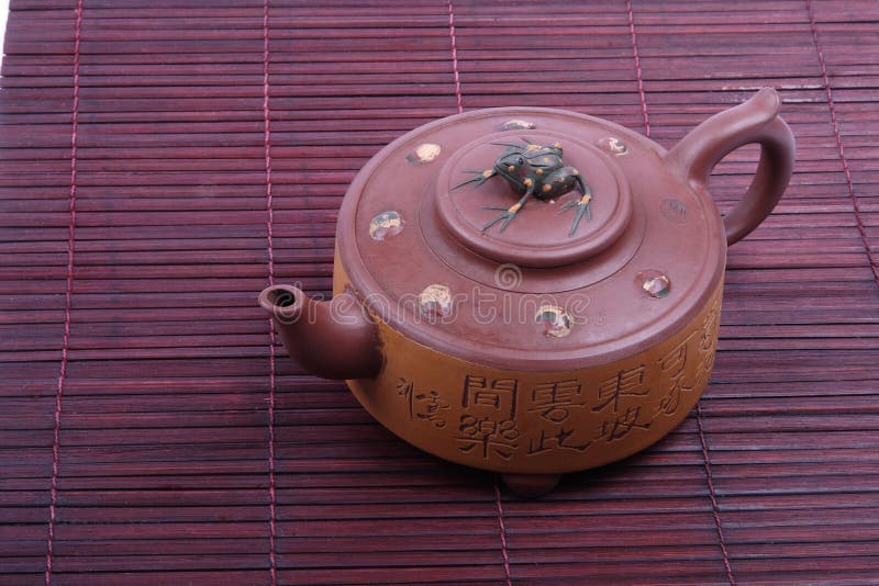 Good Luck Chinese Teapot stock image. Image of symbols - 4968975