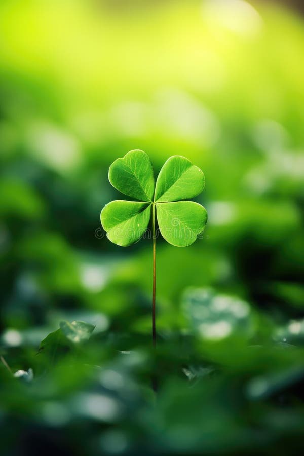 Good Luck Clover Leaf AI Generated Stock Illustration - Illustration of ...
