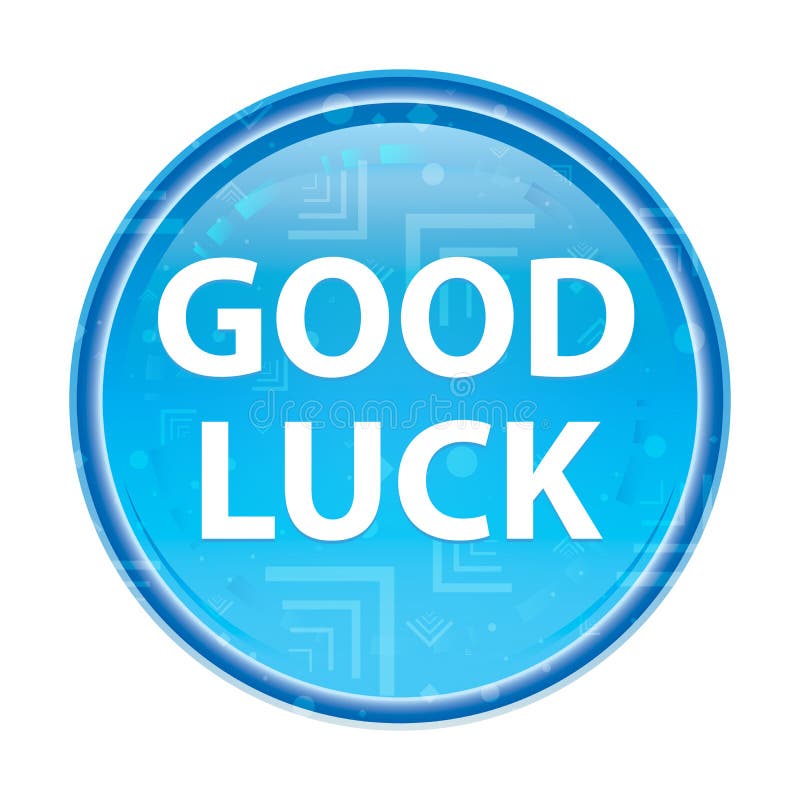 Good Luck Floral Blue Round Button Stock Illustration - Illustration of ...