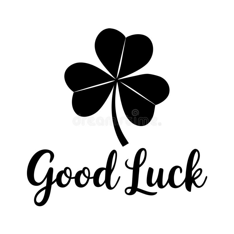 Good Luck Four Leaf Clover Vector Graphic for Positive Vibes and ...