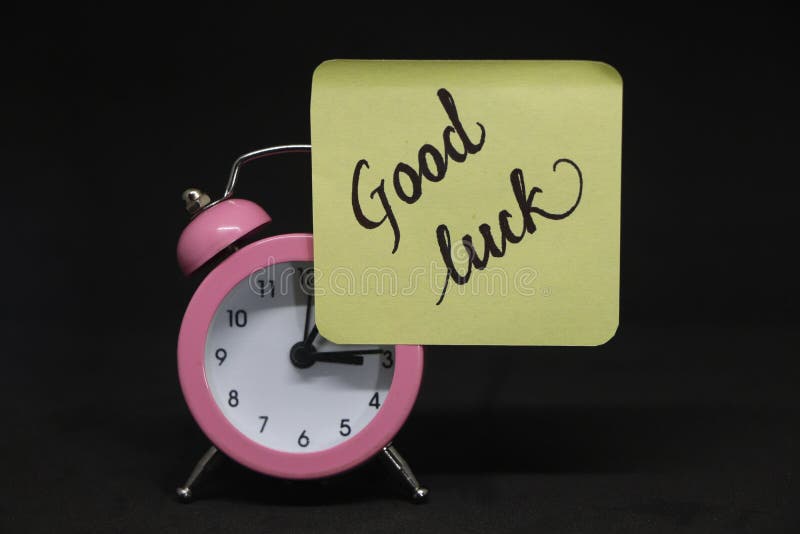 Good Luck. stock image. Image of clock, blackbackground - 159503471