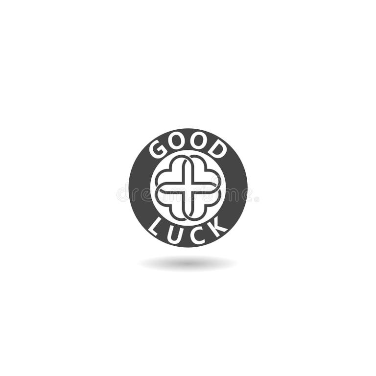 Good luck icon with shadow stock vector. Illustration of mark - 326594136