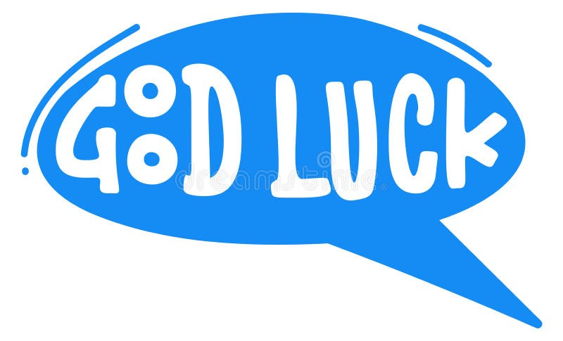 Good Luck Label. Hand Drawn Comic Shape Stock Vector - Illustration of ...