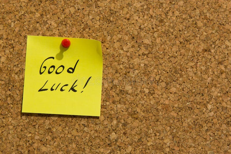 Good luck post-it note stock photo. Image of space, message - 64818062