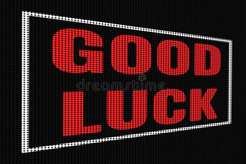 Good Luck Red Text on Dark Screen Stock Illustration - Illustration of ...