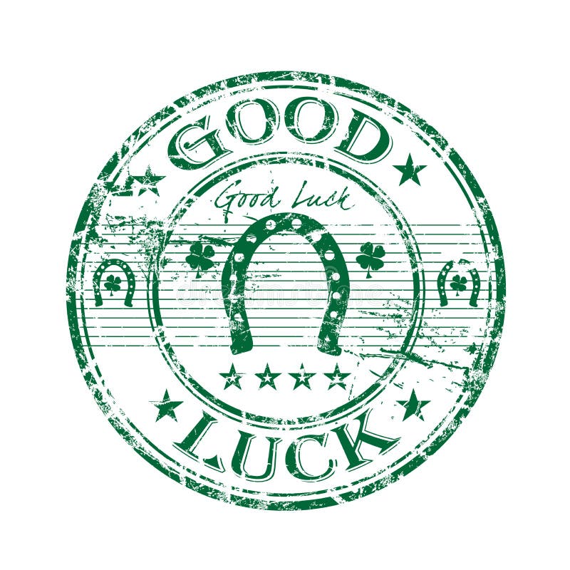 Good luck rubber stamp stock vector. Illustration of leaf - 8581312