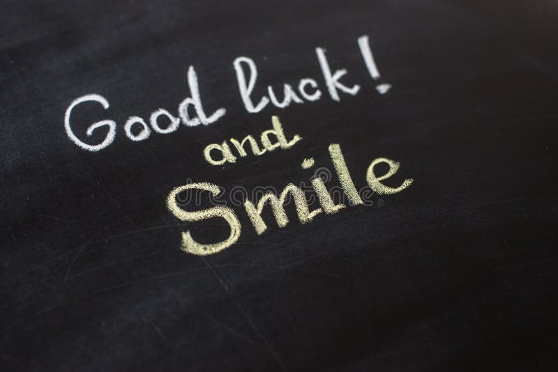 Good Luck and Smile - Text Written Stock Photo - Image of leadership ...