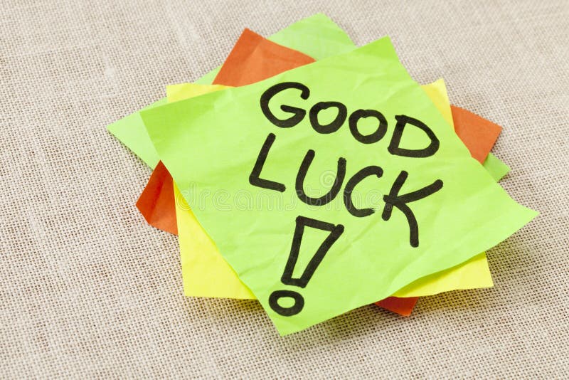 Good luck on sticky note stock image. Image of motivation - 20896103