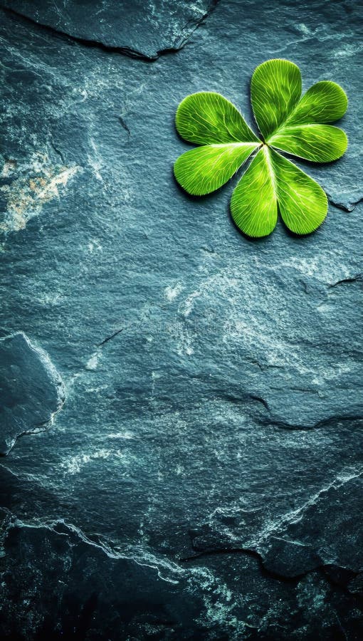Good Luck is Symbolized by a Single Four-leaf Clover Positioned on a ...