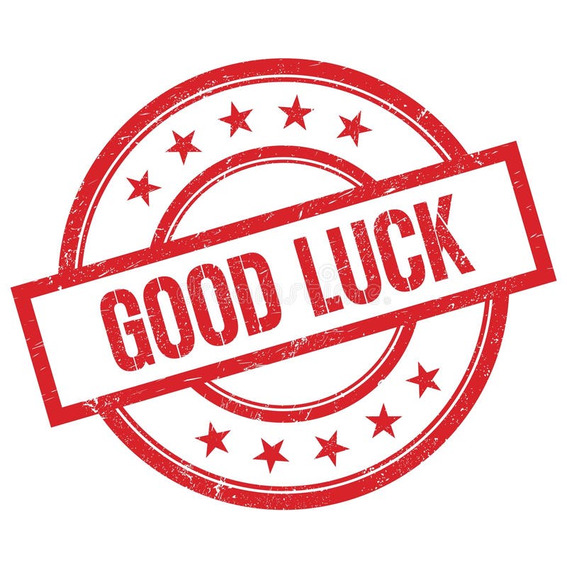 GOOD LUCK Text Written on Red Vintage Round Stamp Stock Illustration ...