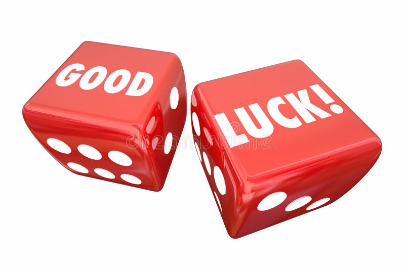 Good Luck Wish Two Red Dice Words Stock Illustration - Illustration of ...