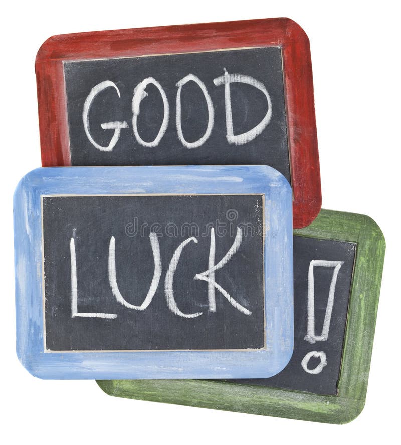 Greeting Card: Good Luck! stock photo. Image of present - 18298152