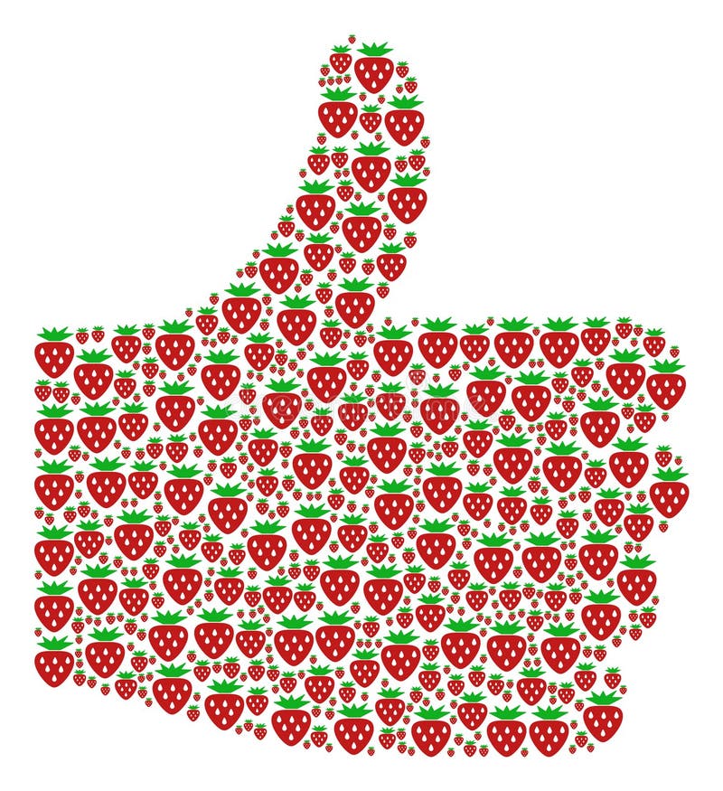 Good Mark Composition of Strawberry Icons Stock Vector - Illustration ...