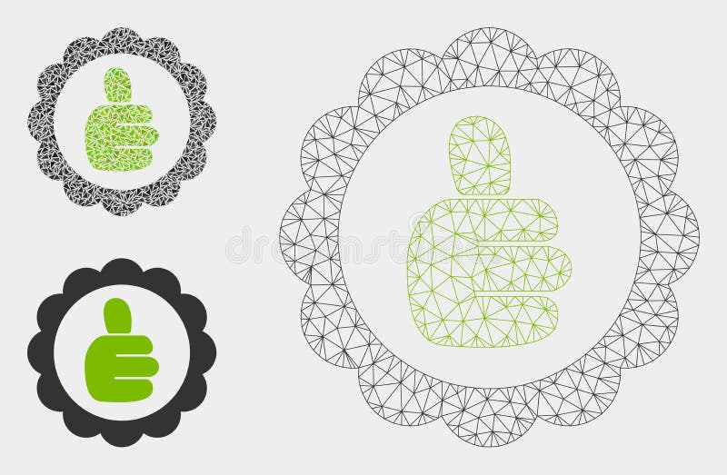 Good Mark Vector Mesh Wire Frame Model and Triangle Mosaic Icon Stock ...