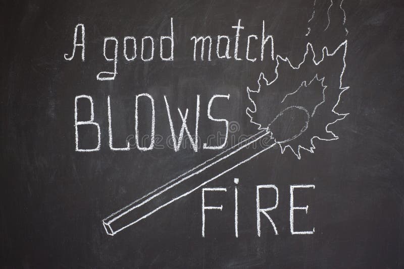 A good match blows fire stock illustration. Illustration of chalk ...