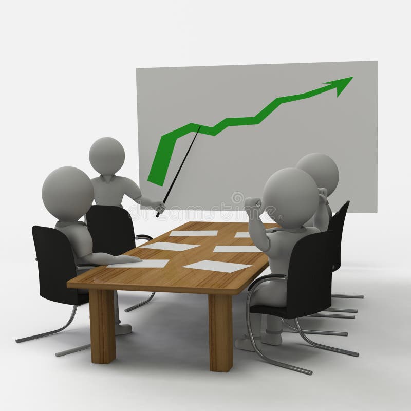 Good meeting in the office stock illustration. Illustration of line ...