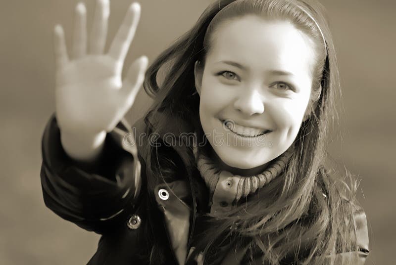 Good mood stock photo. Image of hello, female, happy, date - 2445356