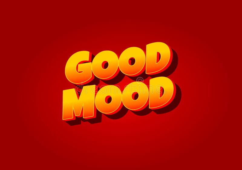 Good Mood. Text Effect in 3D Look with Gradient Purple Yellow Color ...