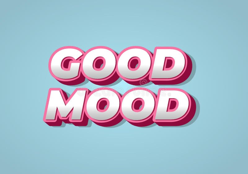 Good Mood. Text Effect in 3D Look with Gradient Purple Yellow Color ...