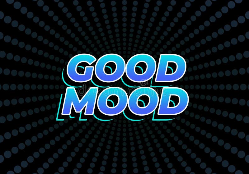 Good Mood. Text Effect in 3D Look with Gradient Purple Yellow Color ...